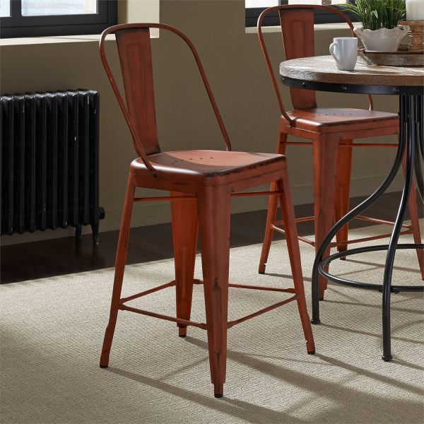 VINTAGE ORANGE COUNTER CHAIR | Adcock Furniture & Design