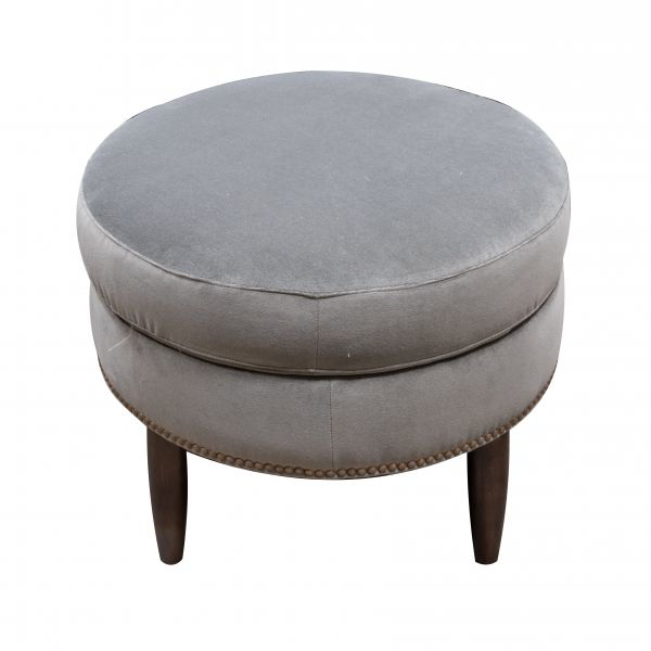 DELWAY SMALL ROUND OTTOMAN | Adcock Furniture & Design